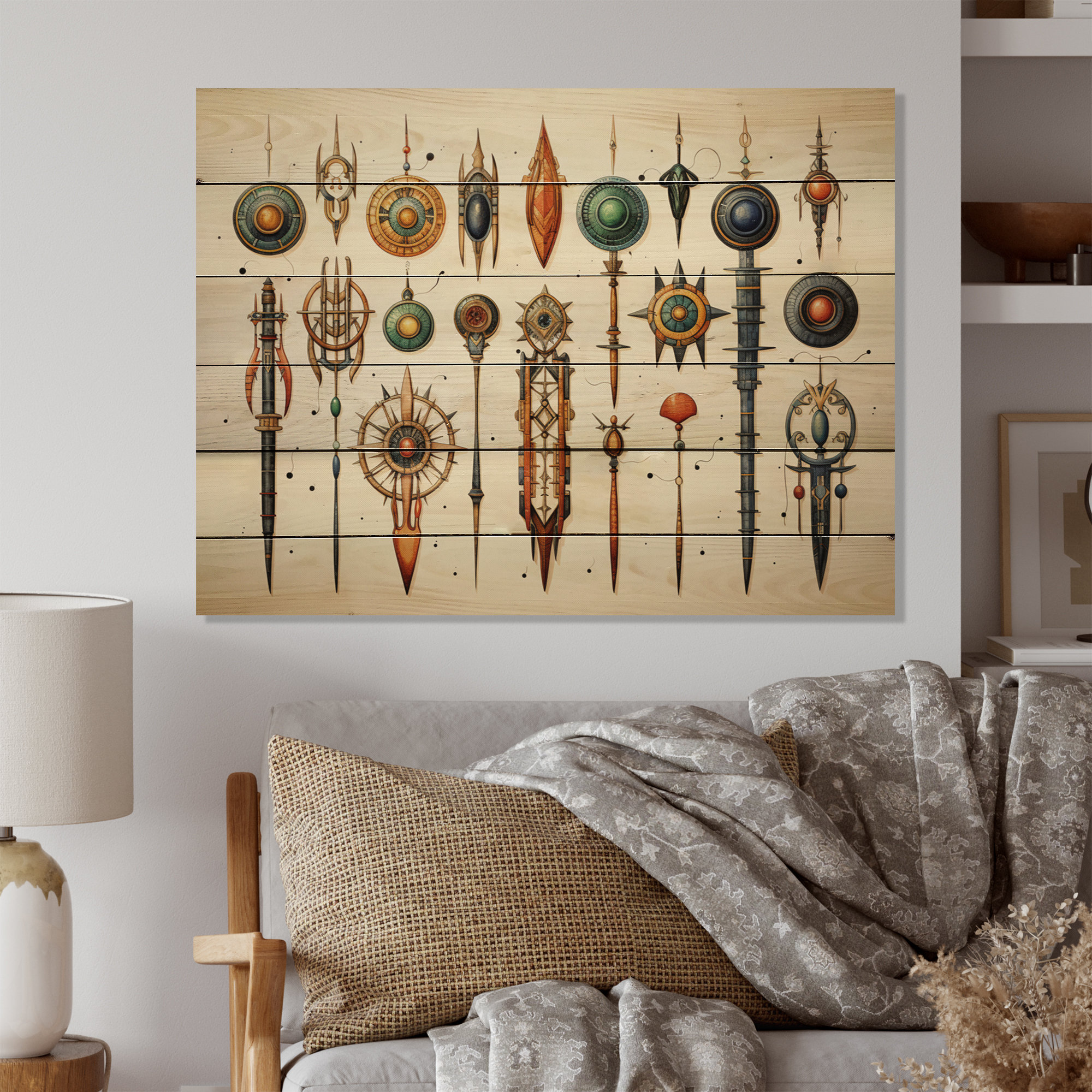 Bungalow Rose Maripat African Sacred Symbols II On Wood Print | Wayfair